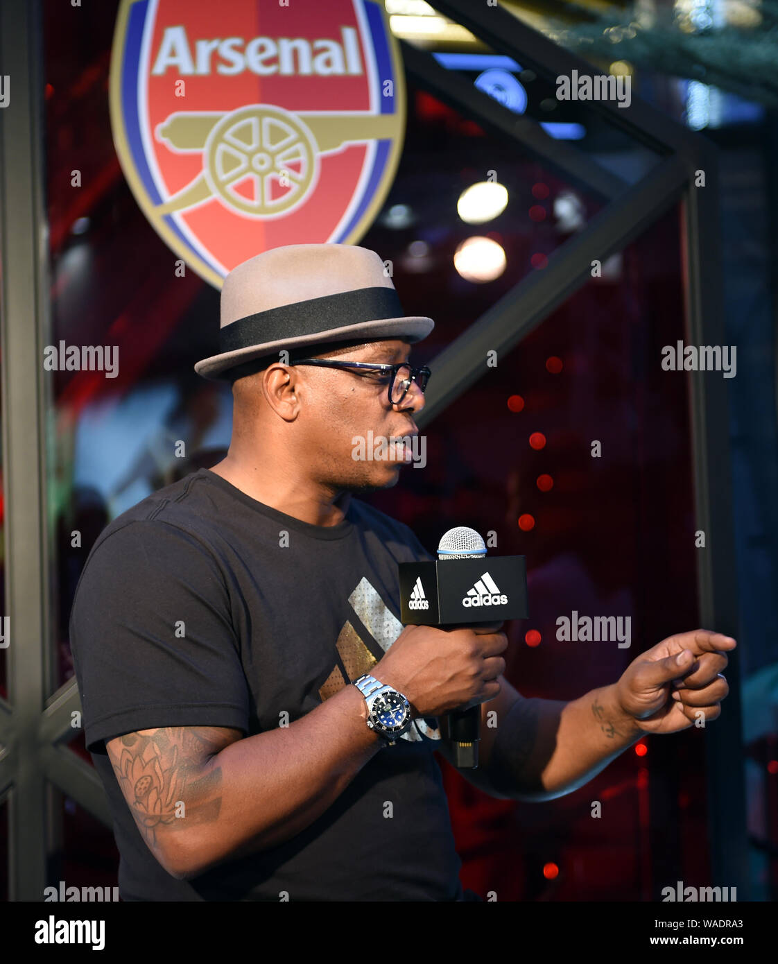 Former English football player Ian Wright attends a promotional event ...