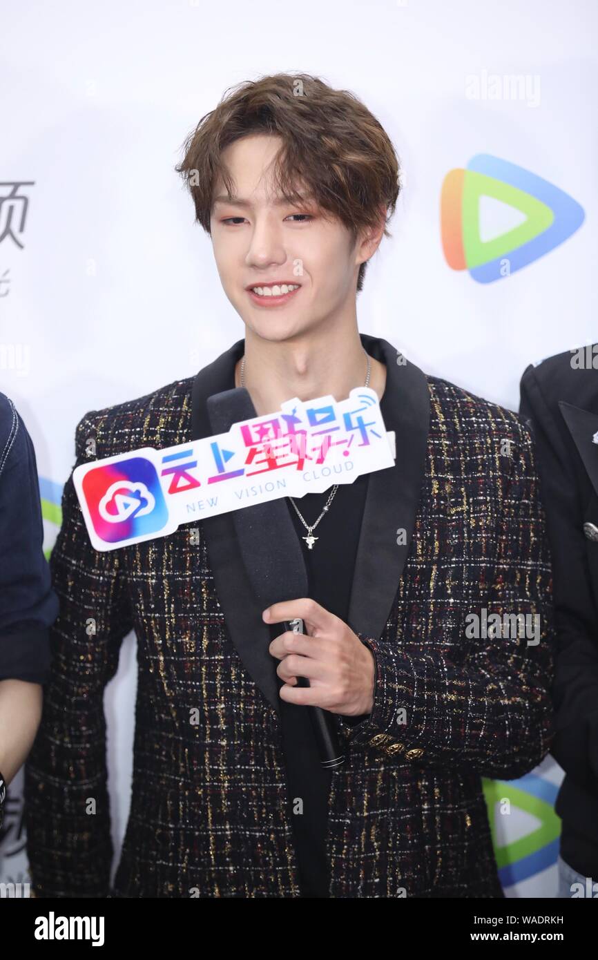 Chinese actor and singer Wang Yibo of South Korean-Chinese boyband UNIQ ...
