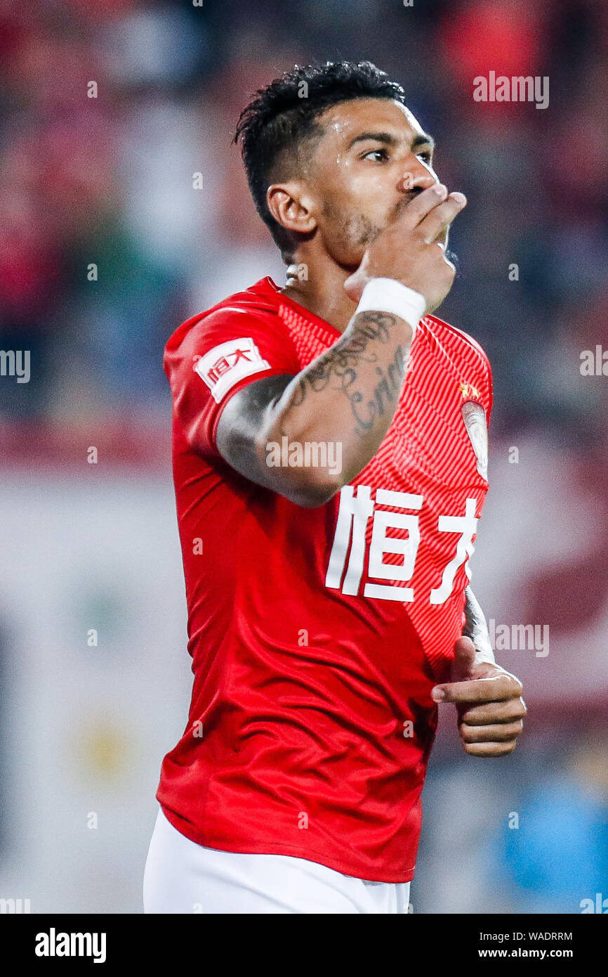 Brazilian football player Paulinho of Guangzhou Evergrande Taobao ...