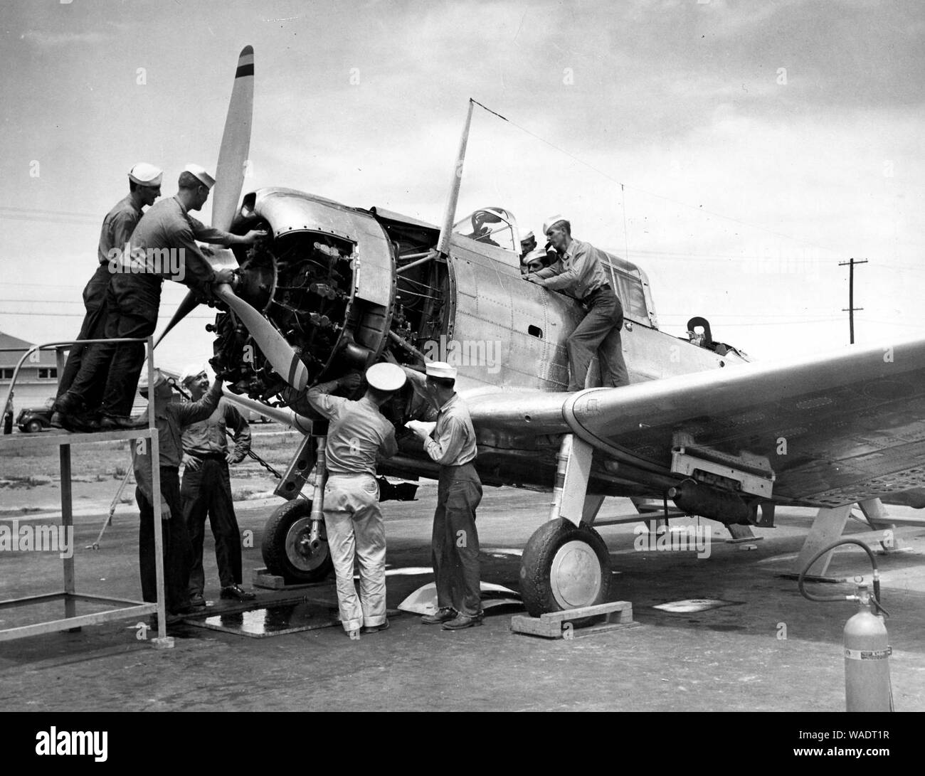 Douglas SBD at the Naval Air Technical Training Center Memphis during ...