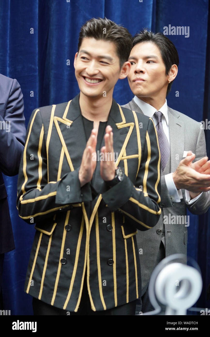 Chinese actor Zhang Han, left, and Hong Kong actor Jacky Heung Cho ...