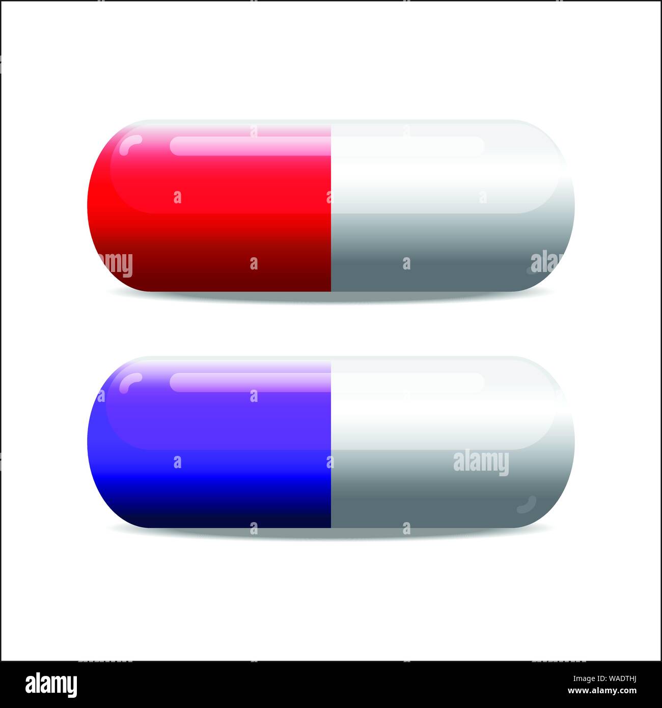 Photorealistic blue and red pills. Rasterized copy Stock Vector Image ...