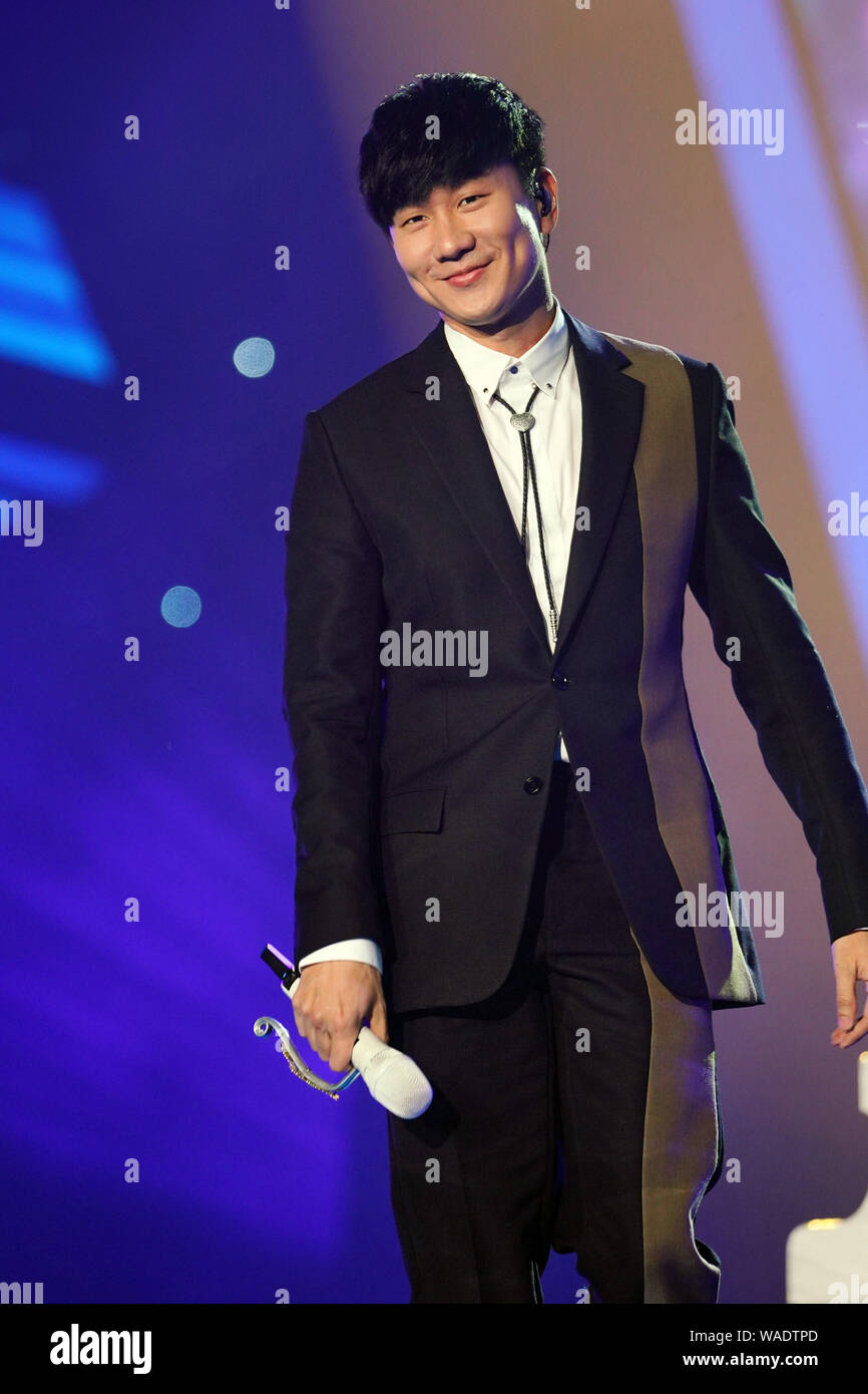 Singaporean singer JJ Lin performs during the opening ceremony for the ...