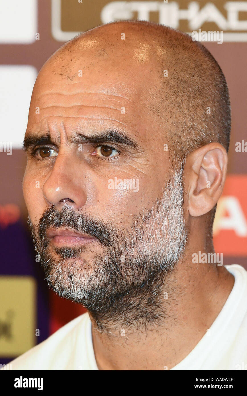 Head coach Pep Guardiola of Manchester City F.C. of English League ...