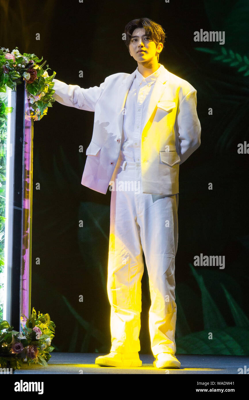 Singer and rapper Cai Xukun of Chinese boy group Nine Percent attends ...
