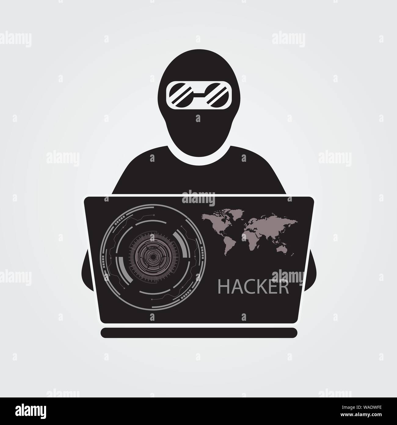 Cartoon hacker man laptop computer hi-res stock photography and images ...