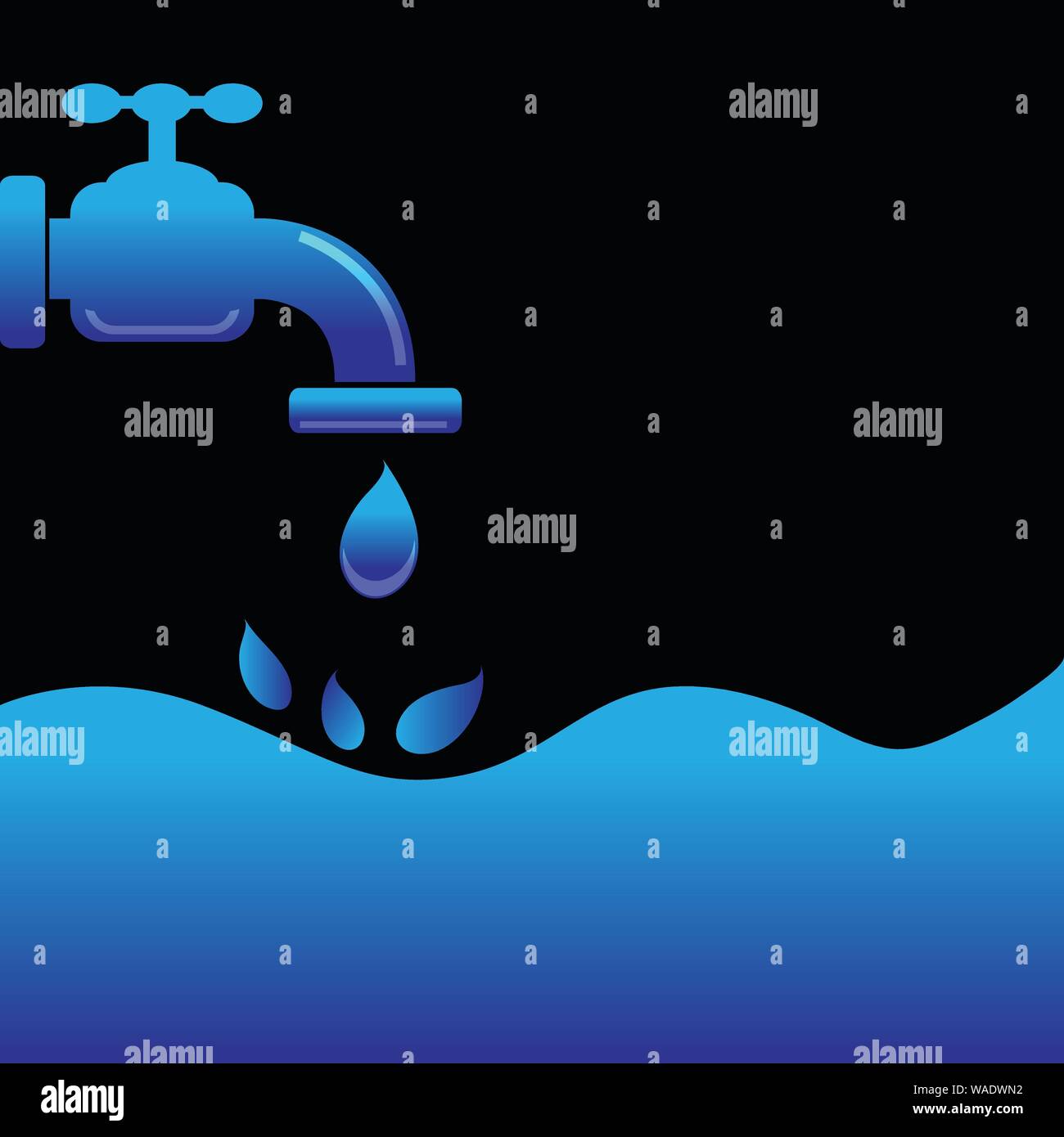 Tap water flow concept Stock Vector Images - Alamy