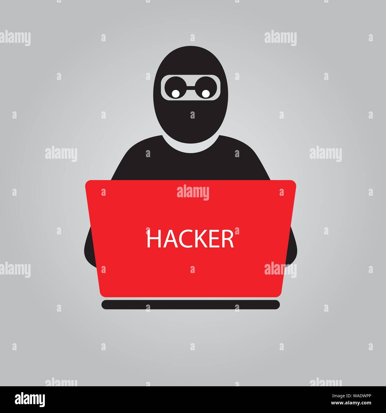 Icon of hacker with big laptop Stock Vector Image & Art - Alamy