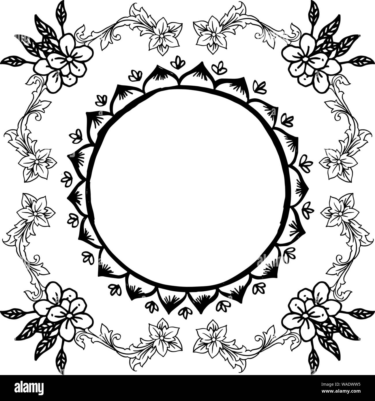 Template for design card, with border line of frame, for sketch ...