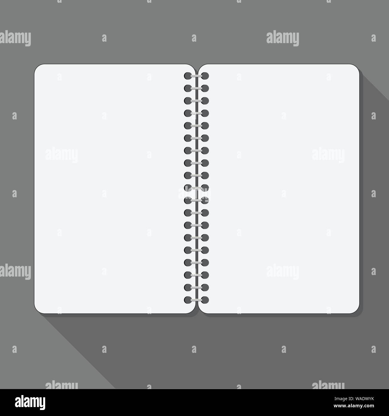 Open spiral notebook. Blank pages and shadow Stock Vector Image & Art ...