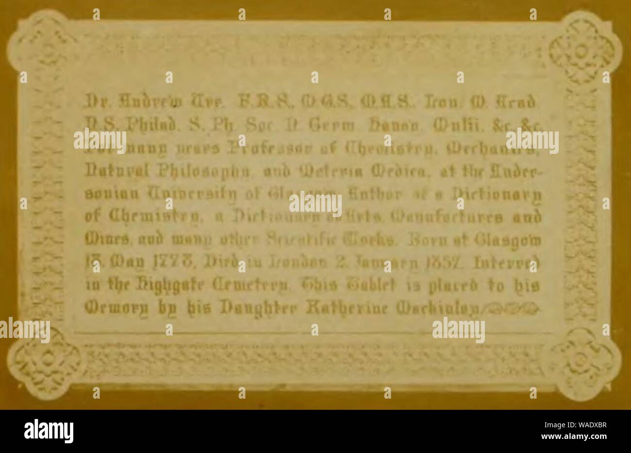 Dr andrew ure hi-res stock photography and images - Alamy