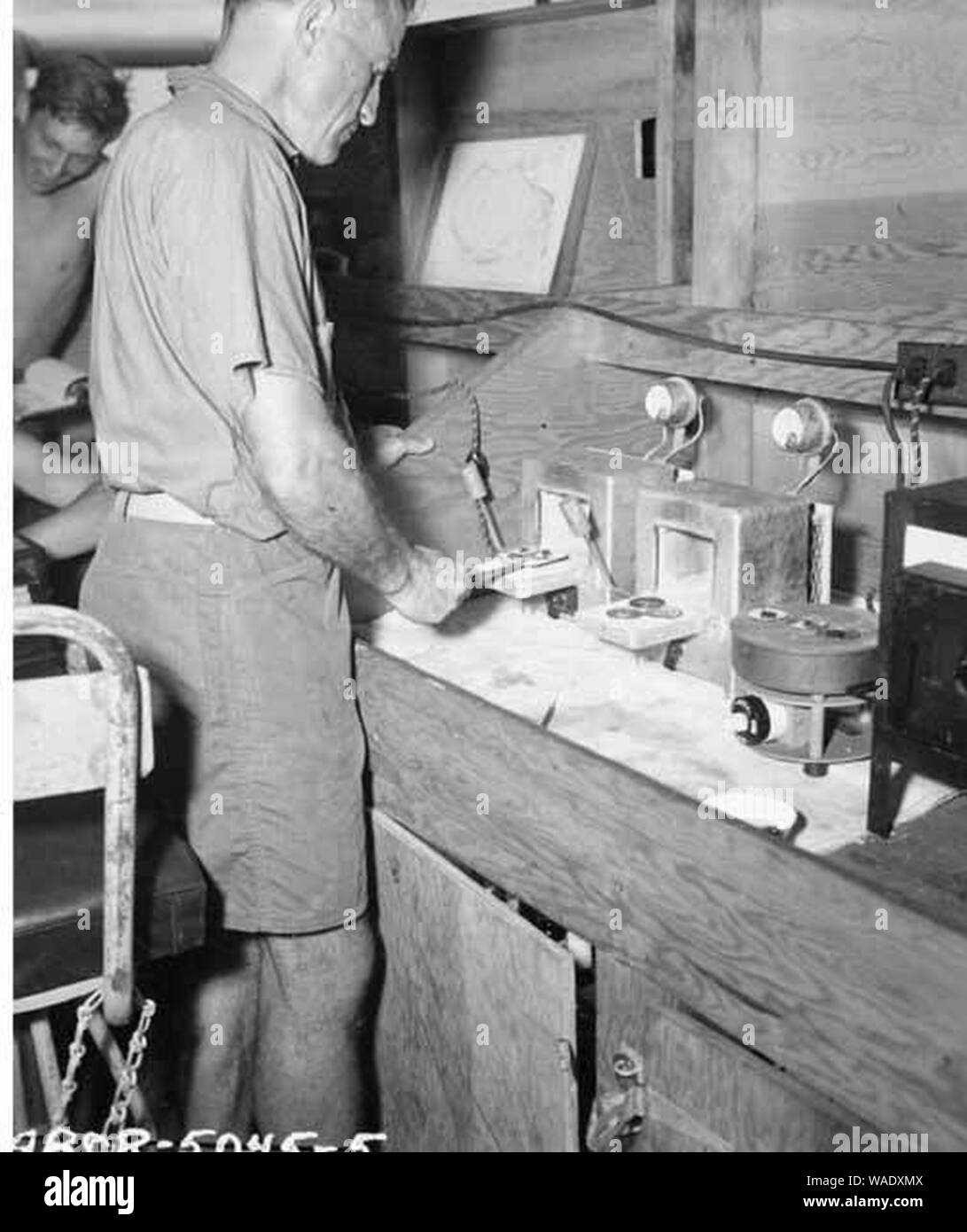 Dr Lauren R Donaldson testing fish for radioactive content summer 1947 ...