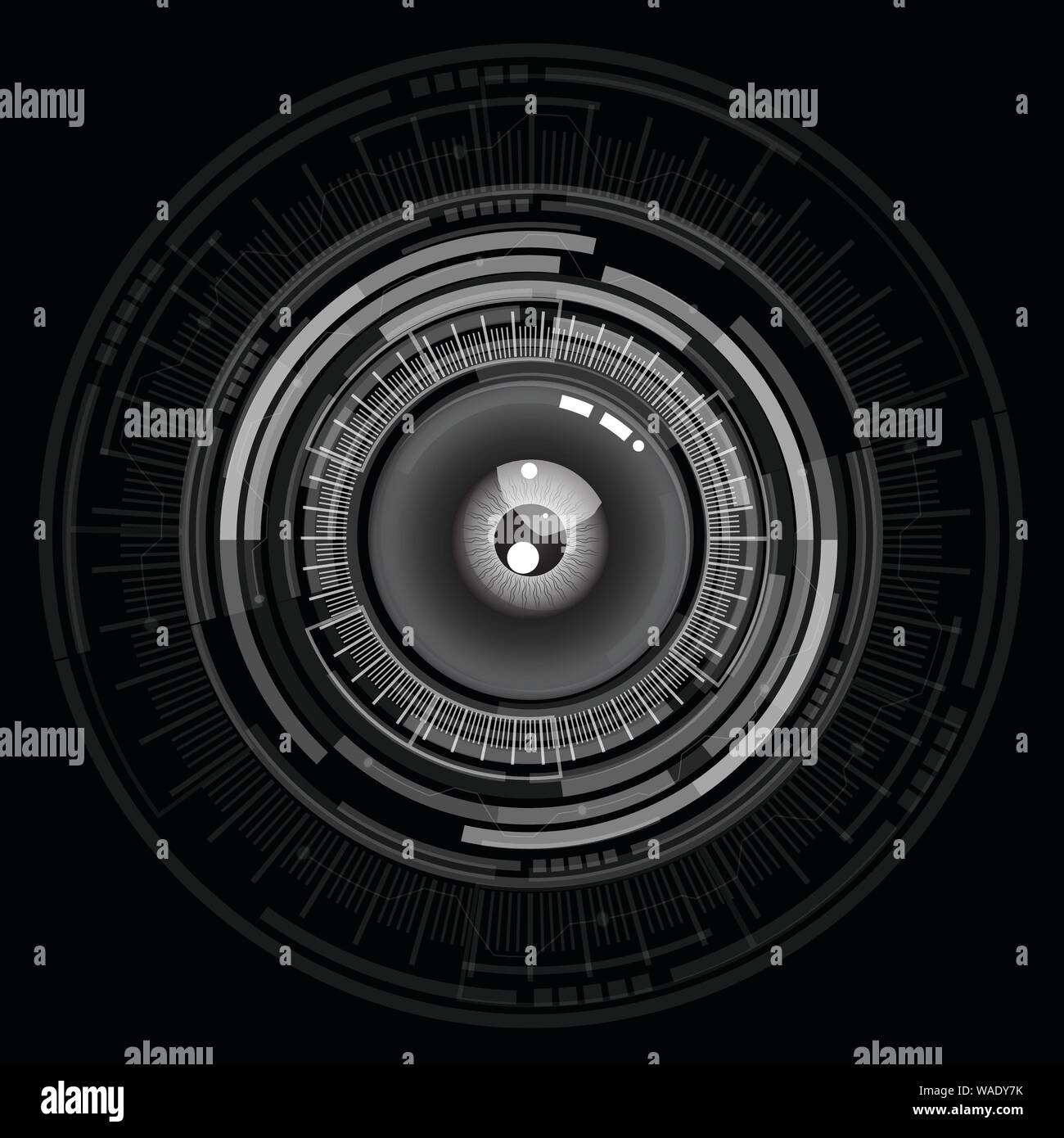 Nice black eye ball digital technology vector icon Stock Vector Image ...