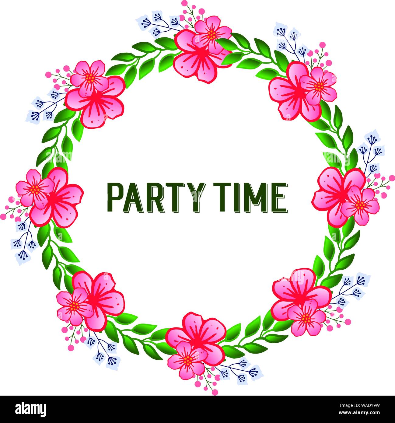 Design for party time card, wallpaper unique leaf flower frame. Vector ...