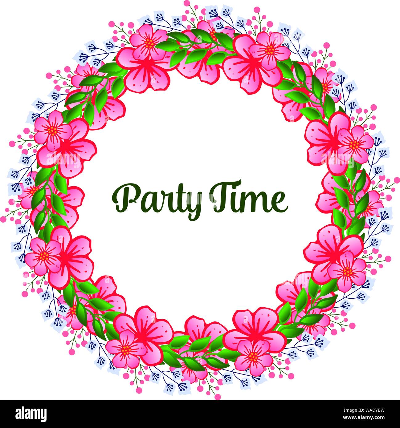 Design for party time card, wallpaper unique leaf flower frame. Vector ...