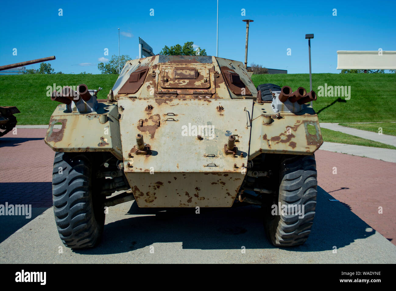 Big old historic war tank. Used in combat by the military. Outdoor ...