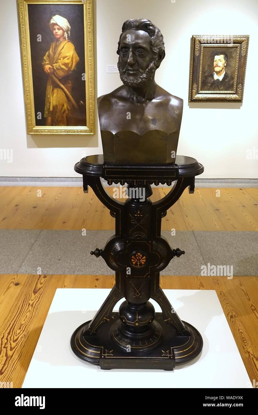 Dr. John Moffatt by Hiram Powers, 1852, bronze, on sculptural pedestal ...