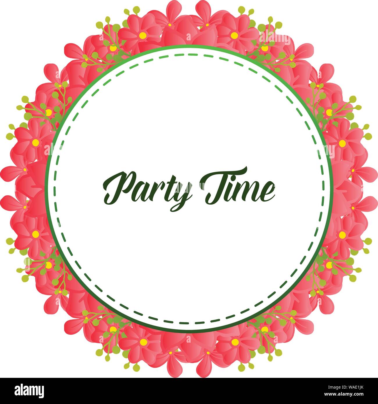 Seamless pattern art of leaf flower frame, for decoration of party time ...