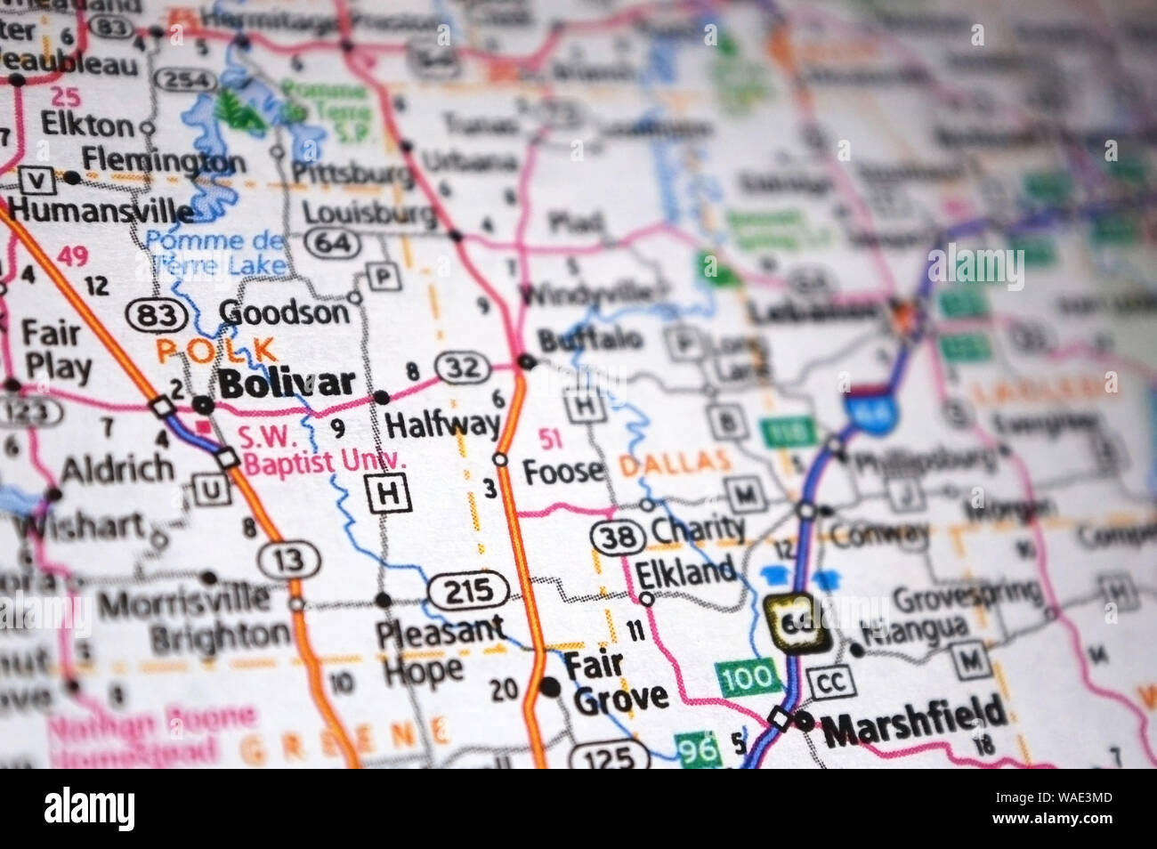 Bolivar missouri map hi-res stock photography and images - Alamy
