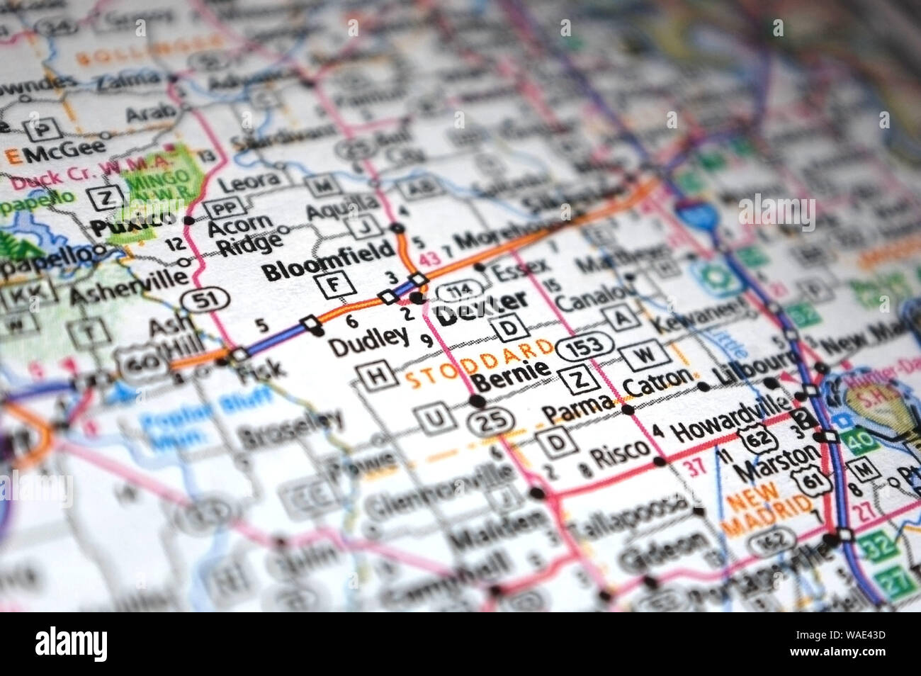 Dexter missouri map hi-res stock photography and images - Alamy