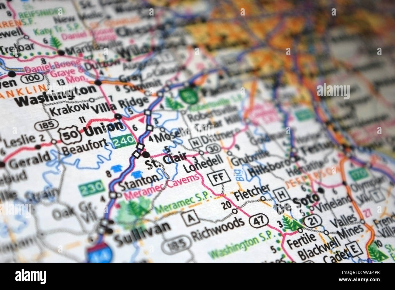 Map of union missouri hi-res stock photography and images - Alamy