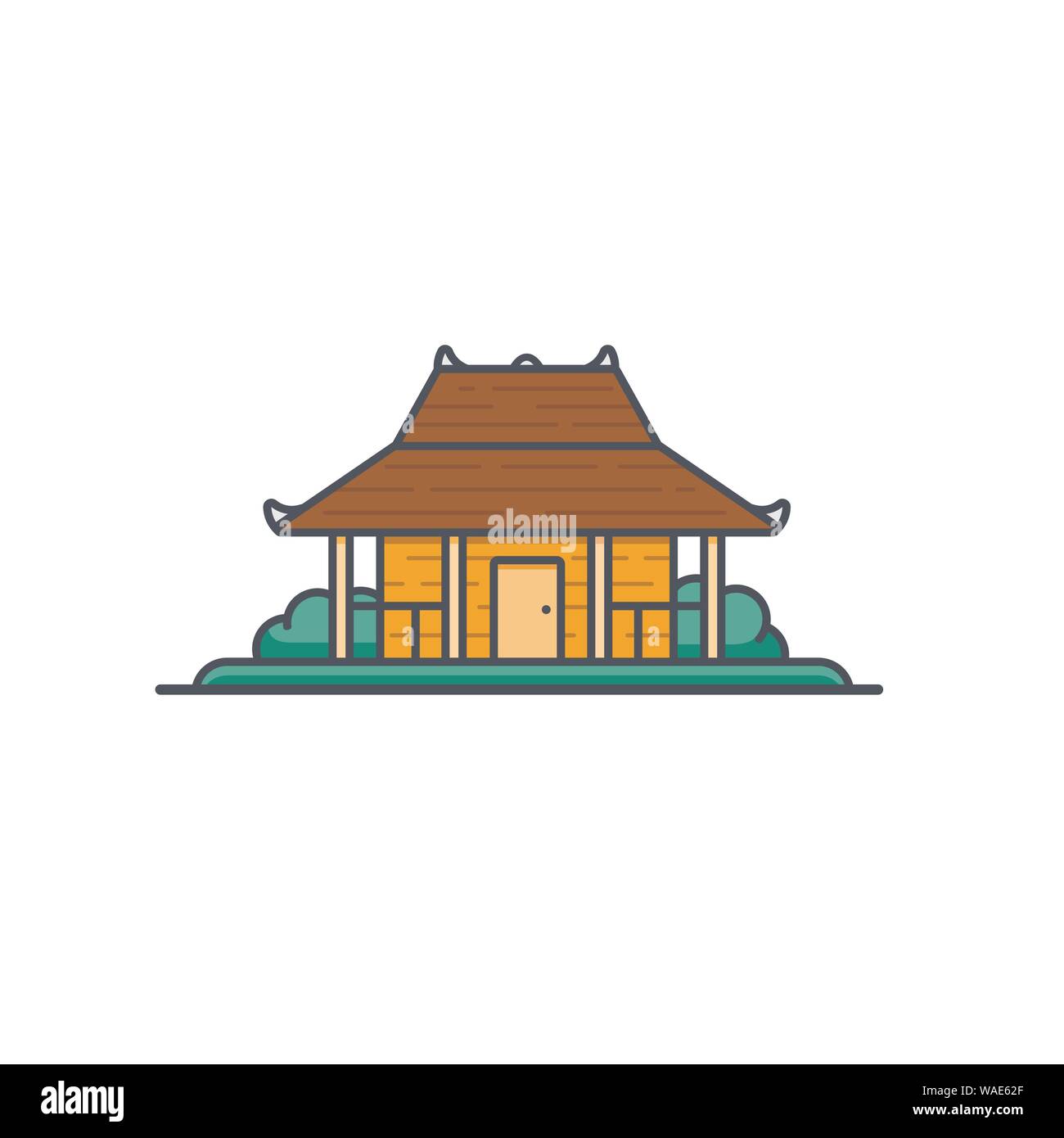 Joglo - indonesian traditional house illustration. Available in EPS ...