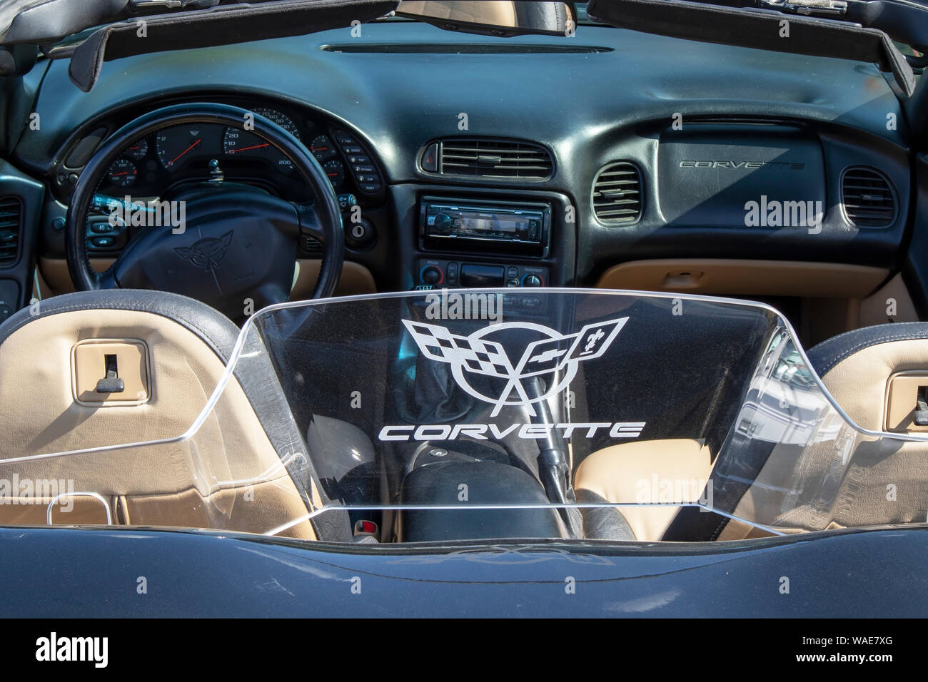 Corvette Convertible Wind Restrictor Stock Photo - Alamy