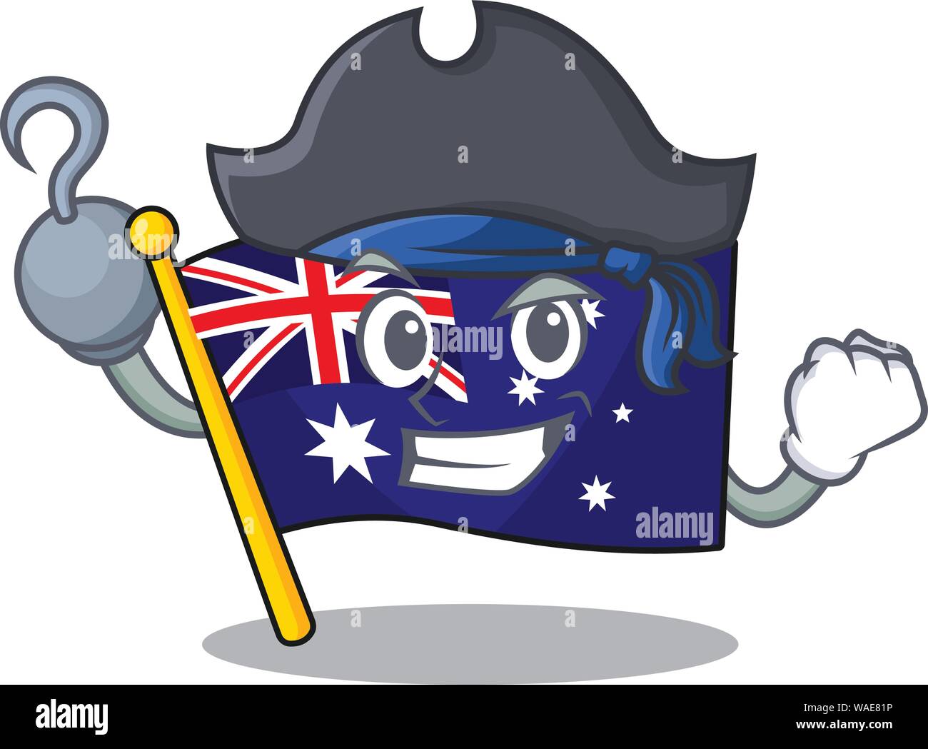 Pirate australian flag clings to cartoon wall Stock Vector Image & Art ...
