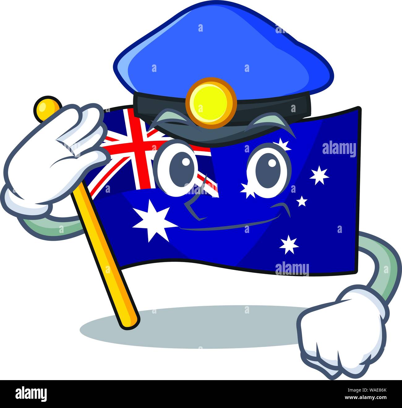 Police australian flag clings to cartoon wall Stock Vector Image & Art ...
