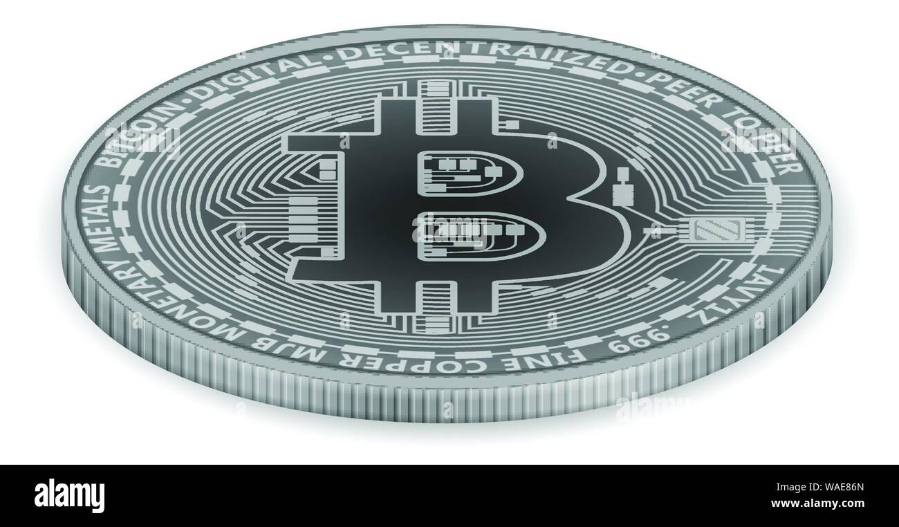 Bitcoin coin on a white background. Vector illustration Stock Vector ...