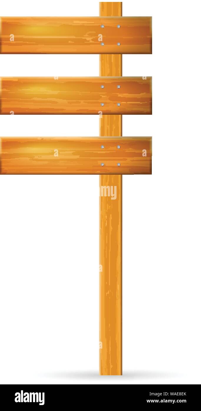 Wooden sign post on a white background Stock Vector Image & Art - Alamy