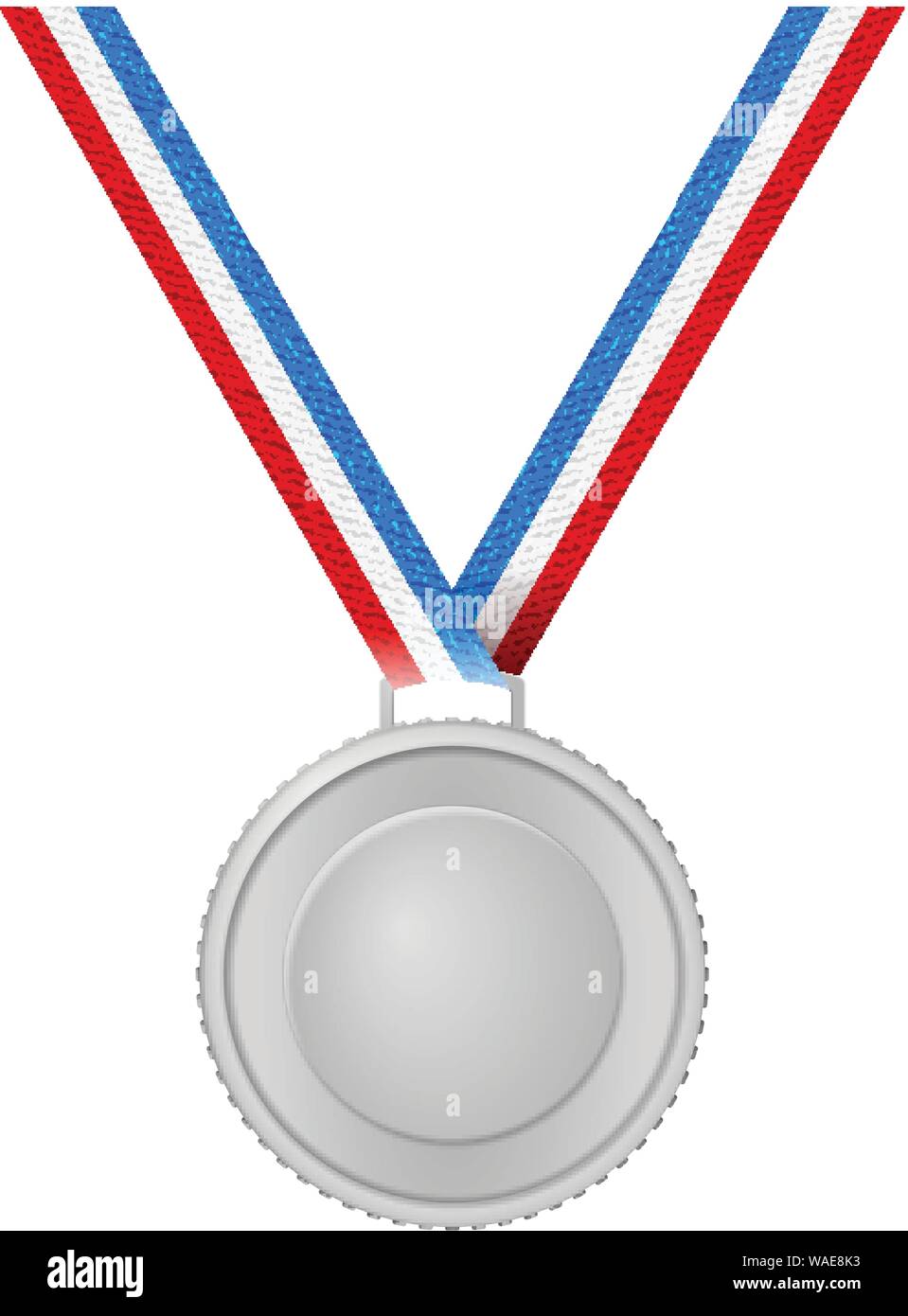Silver medal on a white background. Vector illustration Stock Vector ...