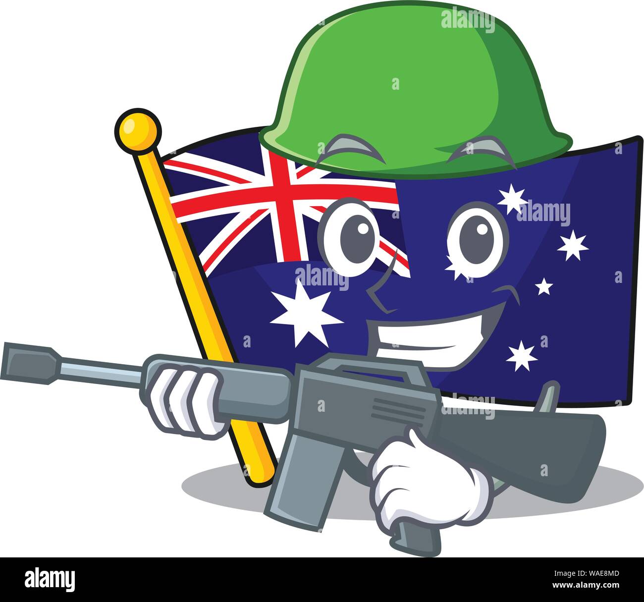 Army australian flag clings to cartoon wall Stock Vector Image & Art ...