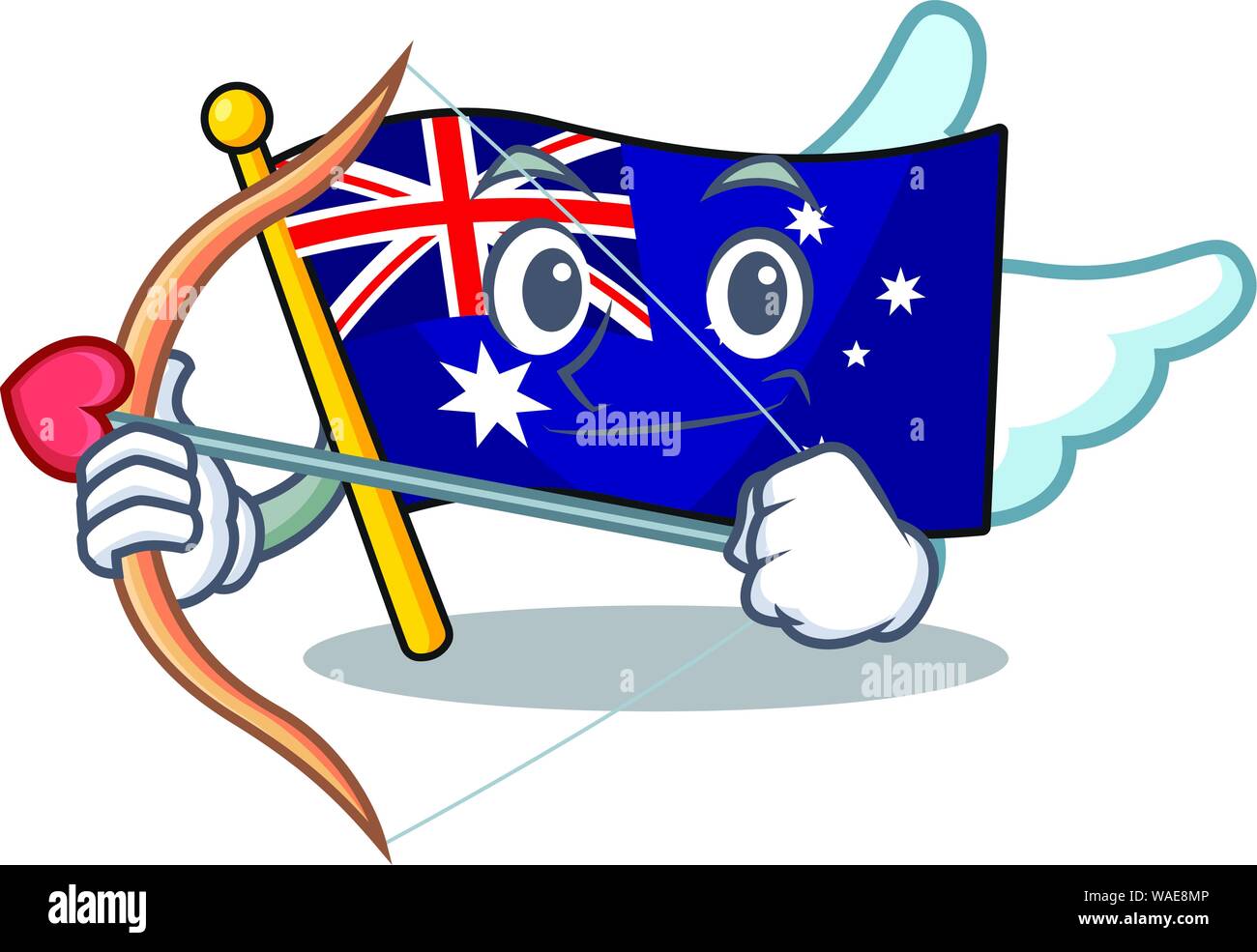Cupid australian flag clings to cartoon wall Stock Vector Image & Art ...