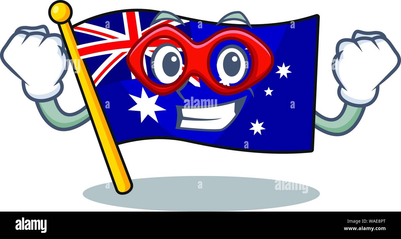 Super hero australian cartoon flag kept in cupboard Stock Vector Image ...
