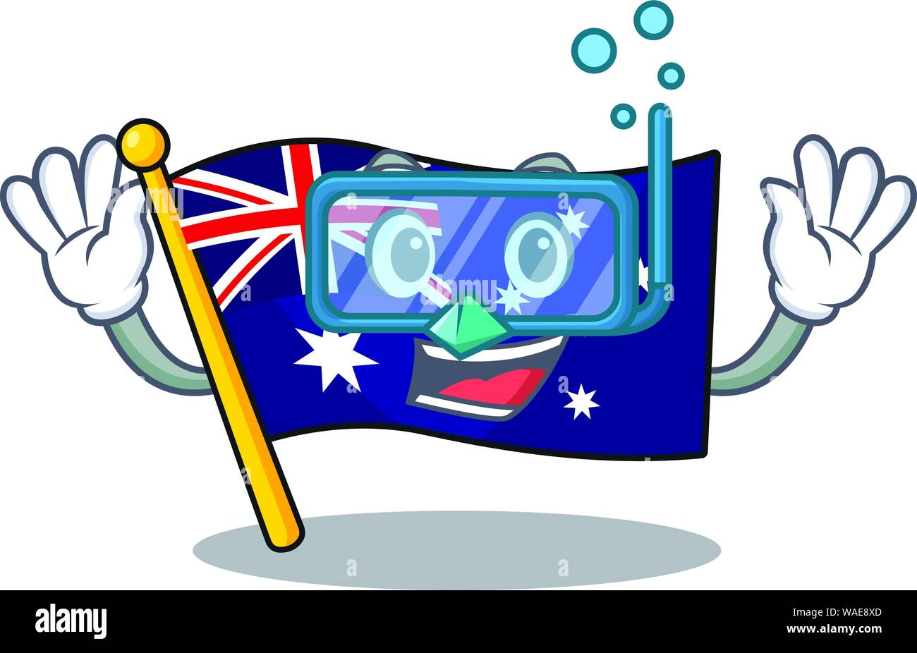 Diving australian cartoon flag kept in cupboard Stock Vector Image ...