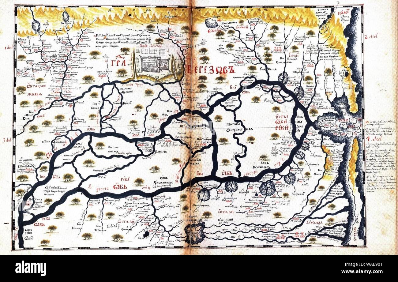 Drawing Book of Siberia 8 map Stock Photo - Alamy