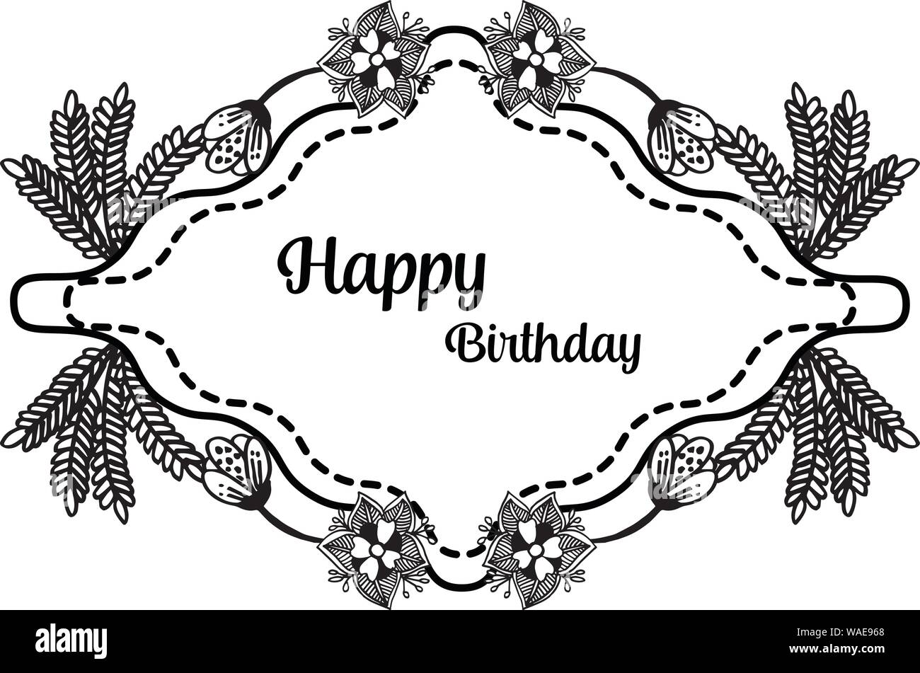 Set vintage flower frame, design cute, for ornate of greeting card ...