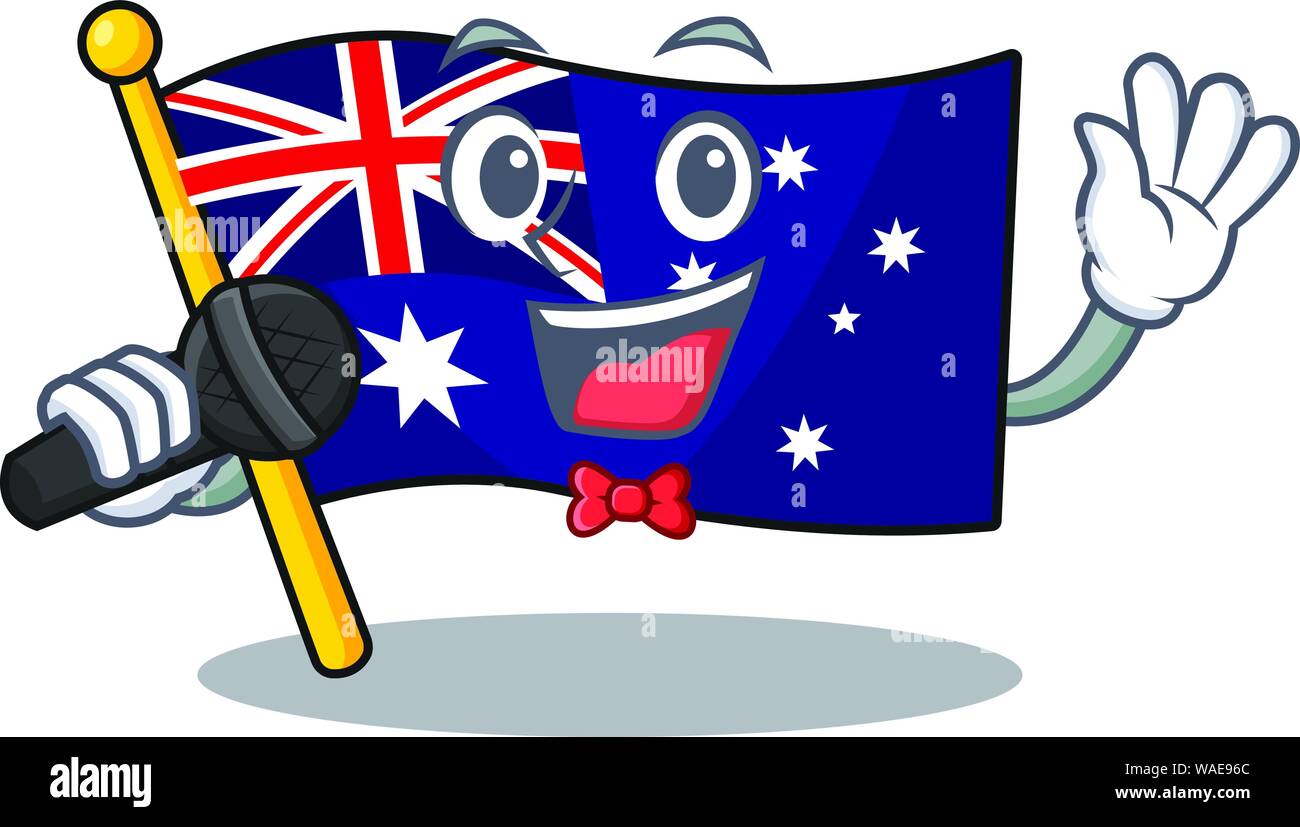 Singing flag australia in the character shape Stock Vector Image & Art ...