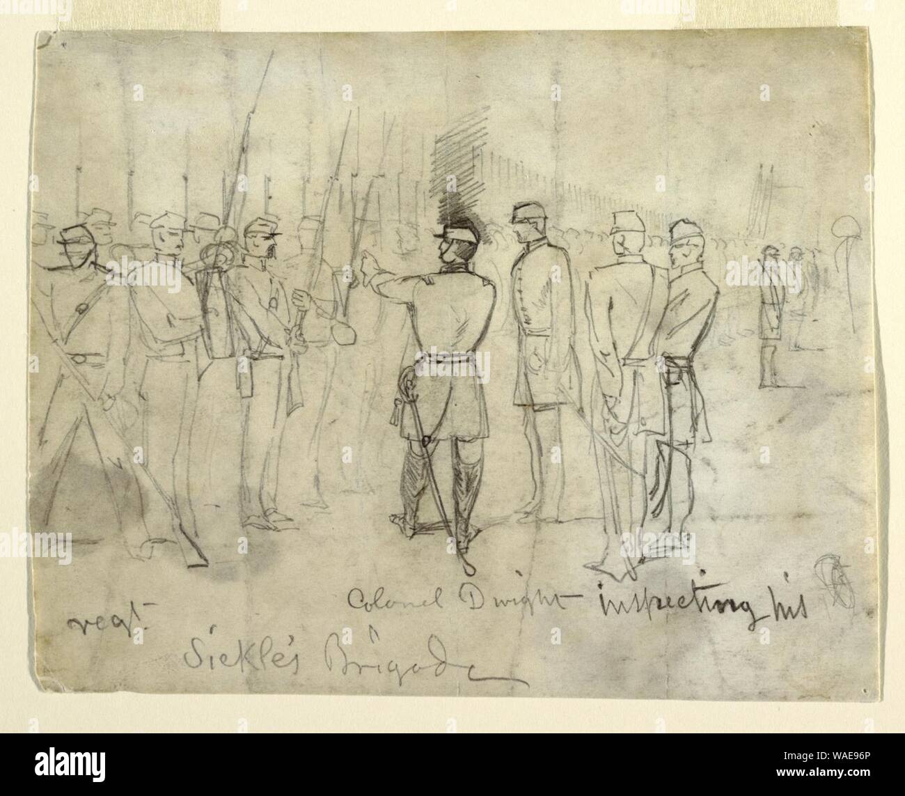 Drawing Drawing, Colonel William Dwight, Jr. Inspecting His Regiment ...