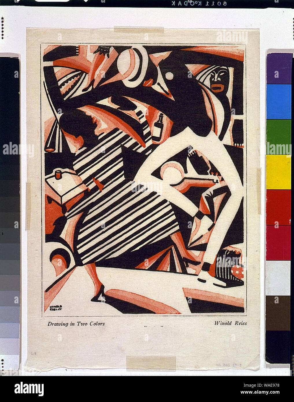 Drawing in two colors - Winold Reiss Stock Photo - Alamy