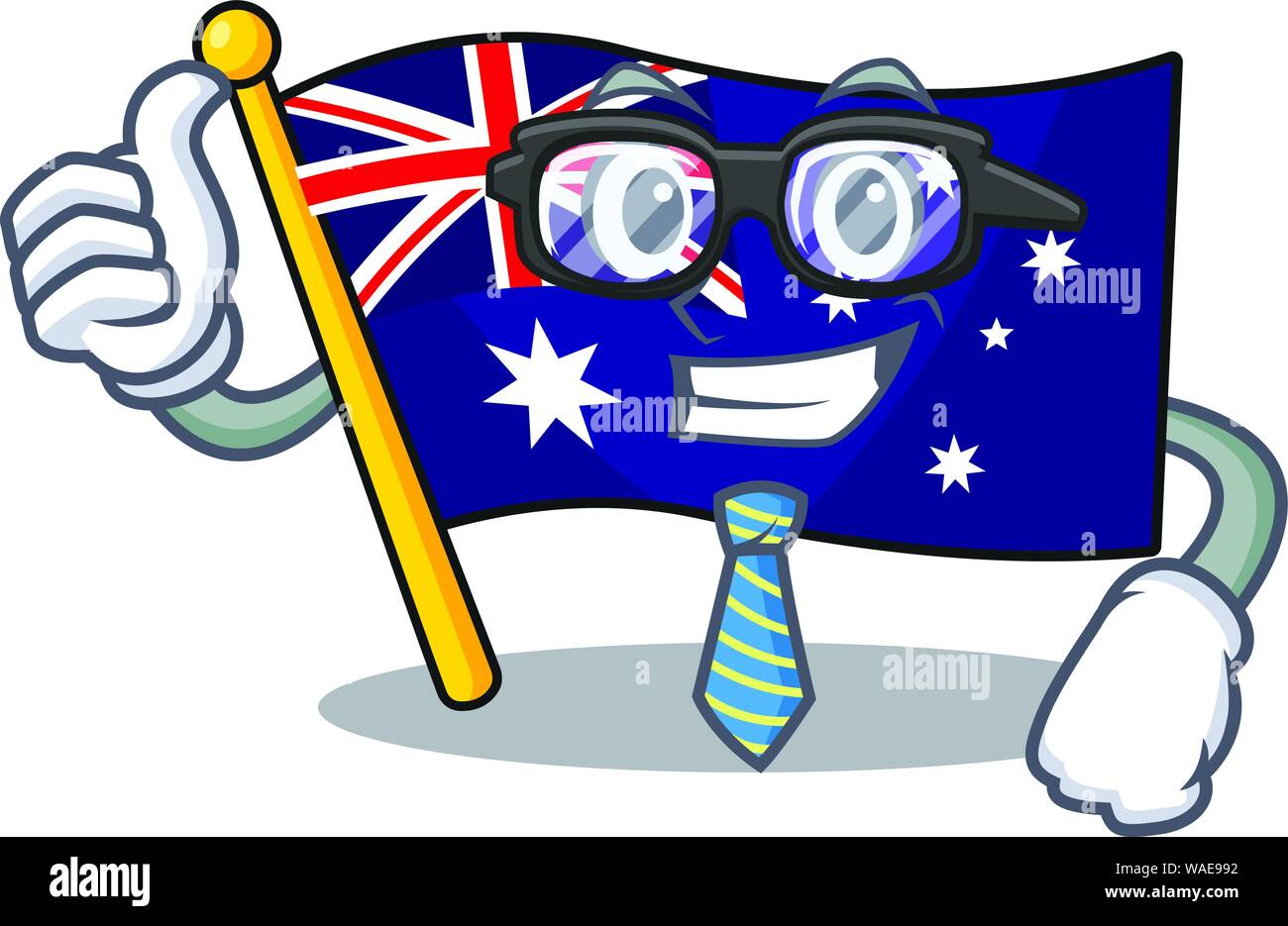 Businessman australian cartoon flag kept in cupboard Stock Vector Image ...