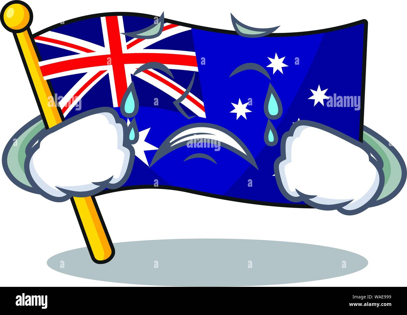 Crying flag australia in the character shape Stock Vector Image & Art ...
