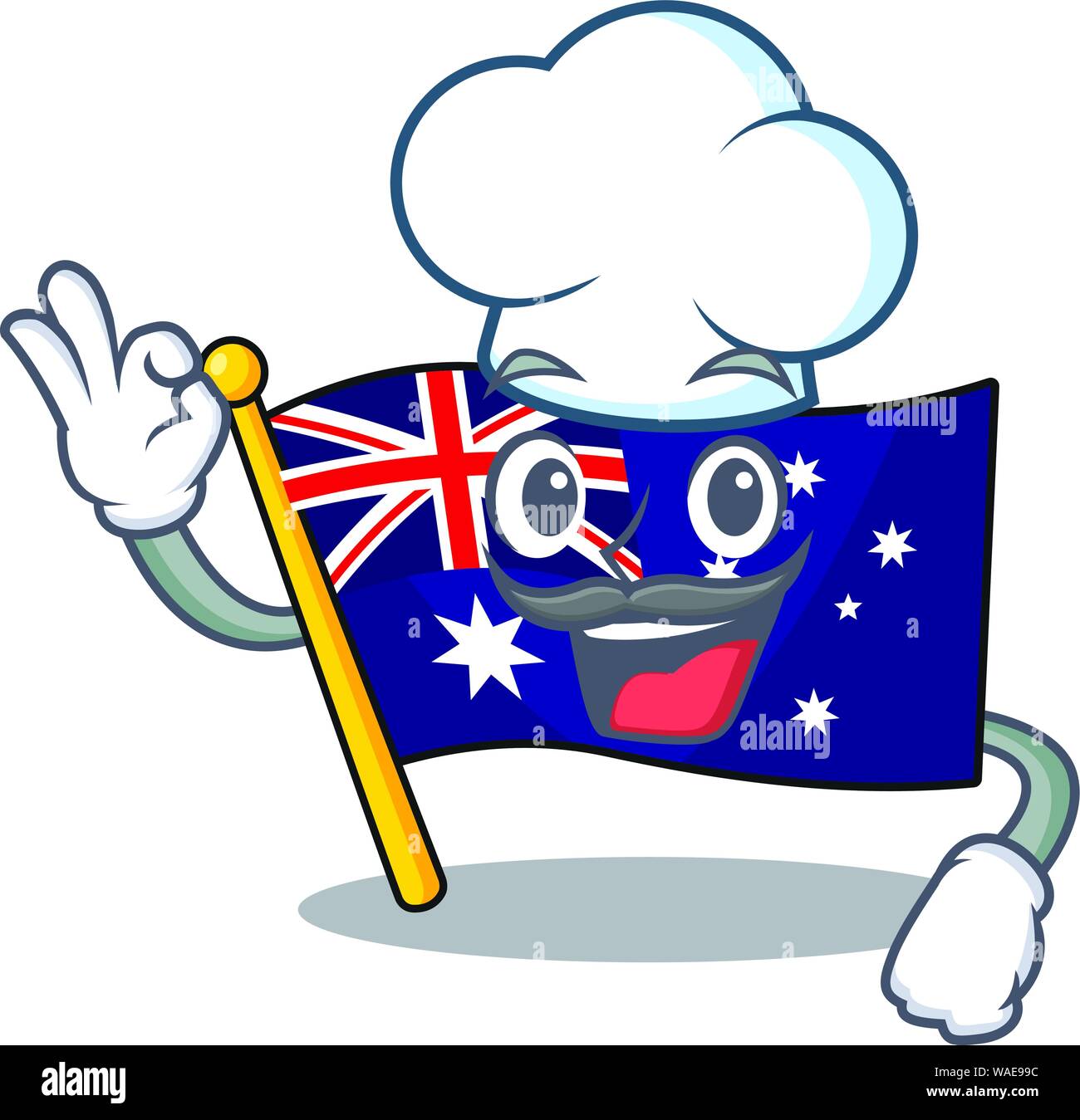 Chef australian cartoon flag kept in cupboard Stock Vector Image & Art ...