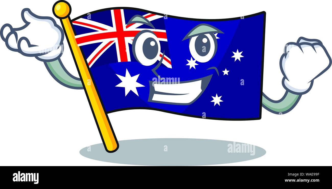 Successful australian cartoon flag kept in cupboard Stock Vector Image ...