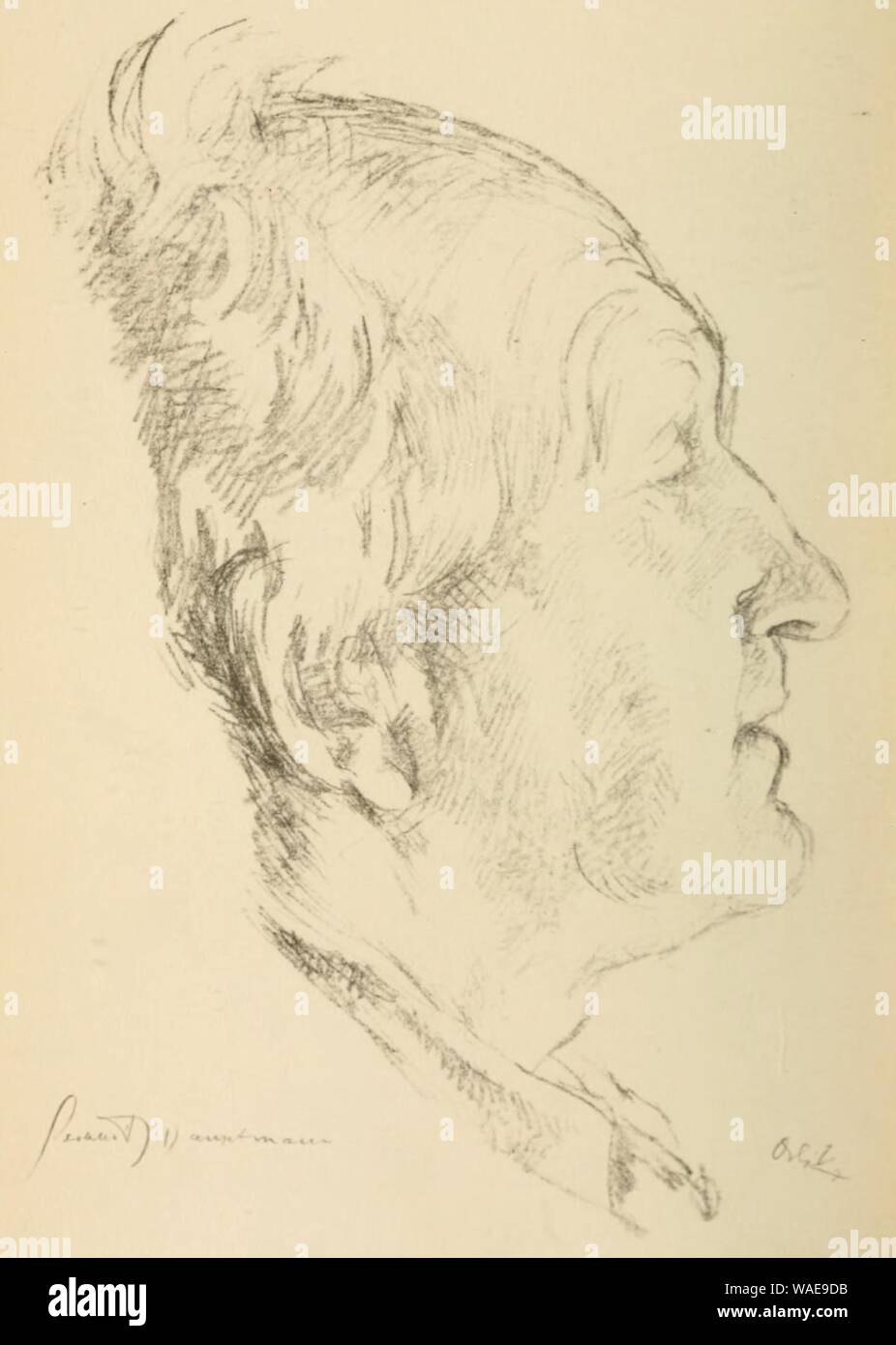 Drawing of Gerhart Hauptmann Stock Photo - Alamy