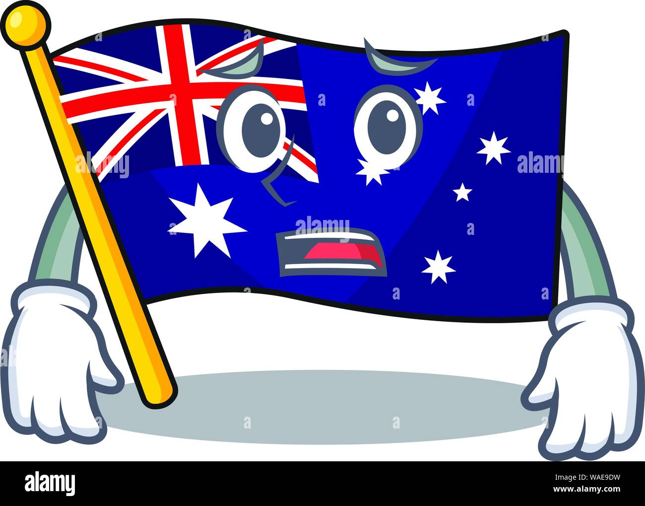 Afraid flag australia in the character shape Stock Vector Image & Art ...