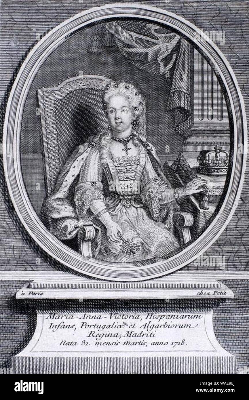 Drawing of Mariana Victoria of Spain, Infanta of Spain, Queen of ...