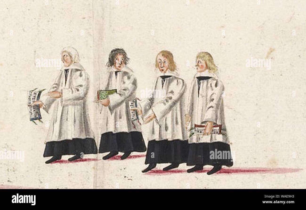 Drawing of the funeral procession of Elizabeth I of England (add 35324 ...