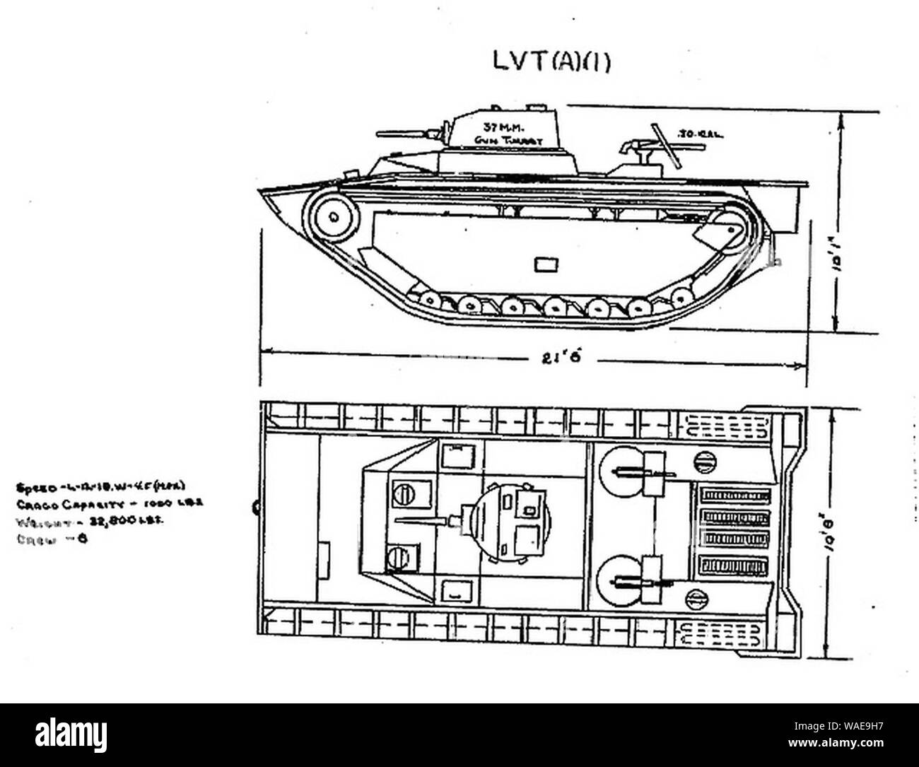 Drawing of the LVT(A)-1 Stock Photo - Alamy